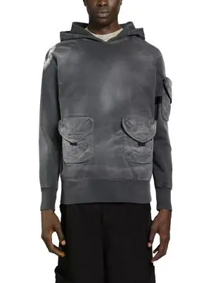 MASSIMO SABBADIN Washed Gabardine Hoodie - Grey