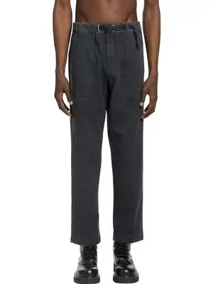 WHITE SAND Belted Cotton Trousers - Grey