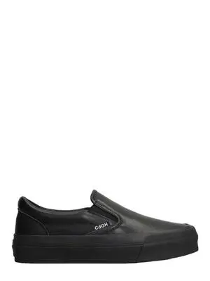 Comme Des Garçons Steer Slip-on Leather Sneakers - Black