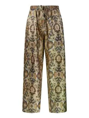 INTO THE EAST Floral Print Drawstring Trousers - Neutrals
