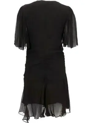MARANT ETOILE Ruched Asymmetric Dress - Black