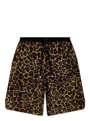 NAHMIAS Leopard-print Drawstring Shorts - Brown