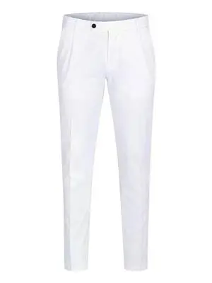 Eleventy Slim-fit Pleated Trousers - White
