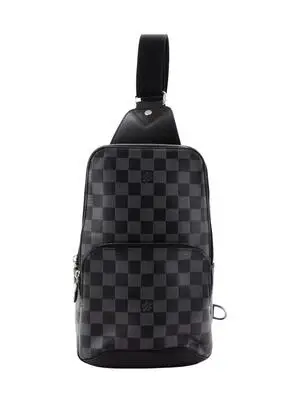 LOUIS VUITTON Avenue Sling Bag Damier Infini Leather Shoulder Bag - Black
