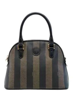 Fendi Pequin Coated Canvas Dome Satchel - Brown
