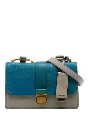 Miu Miu Bicolor Goatskin Crossbody Bag - Blue