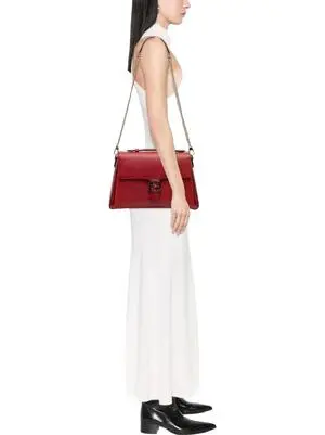 Gucci 2016-2026 Medium Dollar Calf Interlocking G Satchel - Red