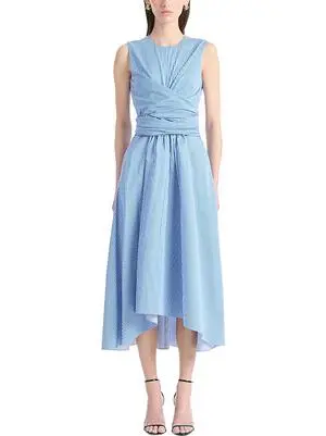 Altuzarra Sleeveless Striped Midi Dress - Azure Stripe