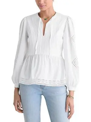 Vineyard Vines Nora Pintuck Eyelet Top - White