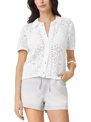 Splendid Beckham Crocheted Shirt - White