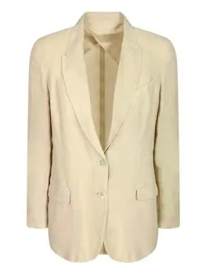 120% Lino Single-breasted Blazer - Neutrals