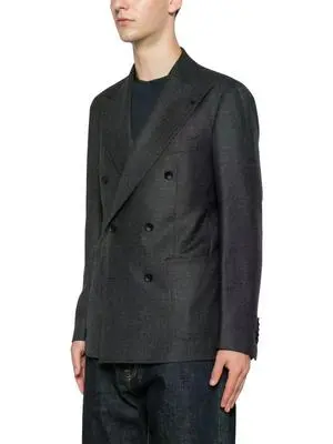 Tagliatore Double-breasted Peak-lapel Blazer - Grey