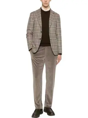 Tagliatore Check-pattern Notched-lapel Blazer - Brown