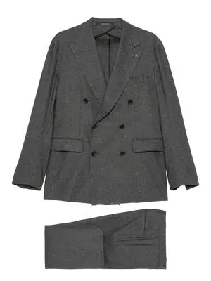 Tagliatore Double-breasted Checked Suit - Grey