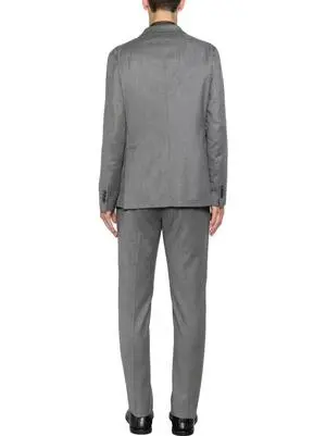 Tagliatore Single-breasted Notched-lapel Suit - Grey