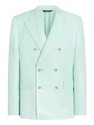 Dolce & Gabbana Sicilia Light Double-breasted Viscose Jacket - Blue