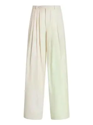 Dolce & Gabbana Pleated Cotton Linen Trousers - Neutrals