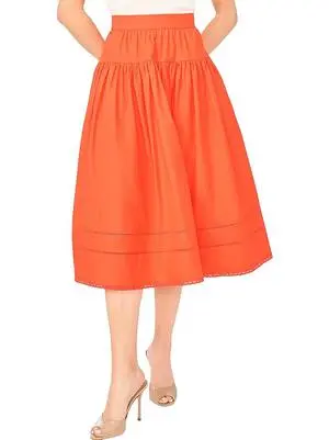 Ted Baker London Erin Tiered Cotton Skirt - Fire Orange