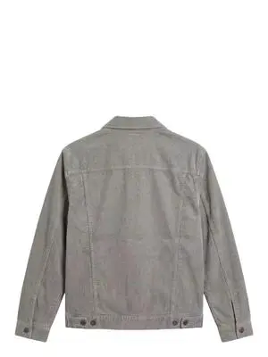 Hartford Corduroy Collar Zip-up Jacket - Grey