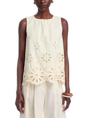 A.REN Embroidered Eyelet Top - Cream