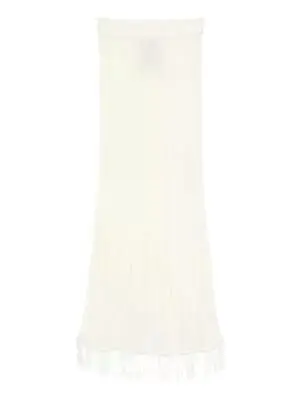 UMA WANG Frayed Midi Skirt - Neutrals