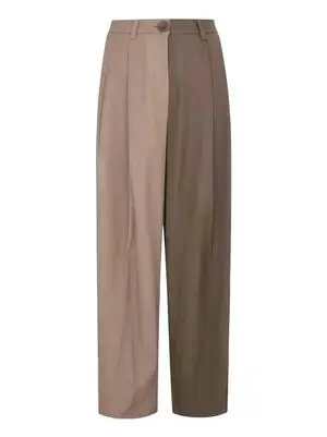 Bouguessa Zelda Two-tone Pleated Trousers - Neutrals