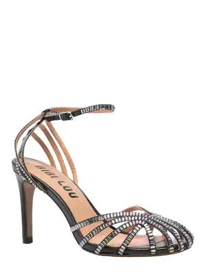 BIBI LOU Serabi Crystal-embellished Cage-strap Sandals - Black