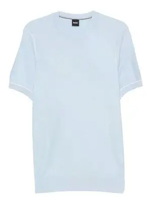 BOSS Short-sleeve V-neck Sweater - Blue