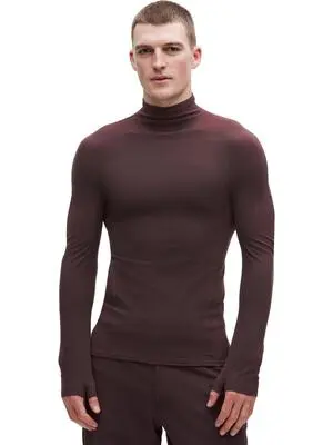 Lululemon Team Canada Seamless Mock Neck Base Layer - Black Garnet/cardinal