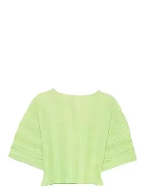 Issey Miyake Pleated Cropped Top - Green