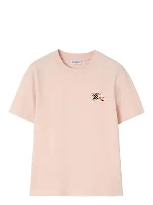 Burberry Knight Check Cotton T-shirt - Compact Pink