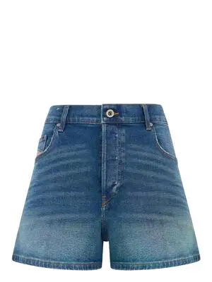 DIESEL® Distressed High-waisted Denim Shorts - Blue