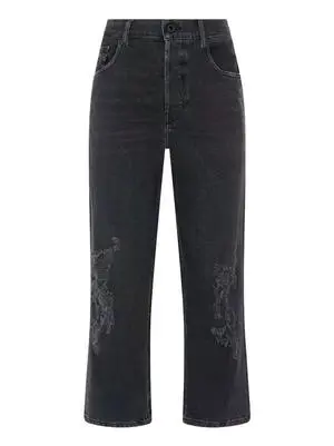 DIESEL® Distressed Wide-leg Jeans - Grey