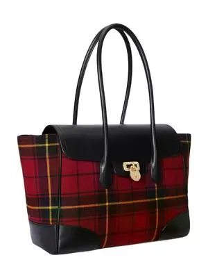 Ralph Lauren Tartan Pattern Shoulder Bag - Red