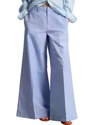 Polo Ralph Lauren Wide-leg Cotton Trousers - Blue