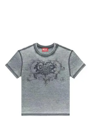 DIESEL® Rhinestone Embellished Burnout Effect T-shirt - Grey
