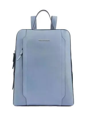 PIQUADRO Grained Leather Backpack - Blue
