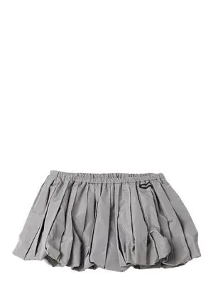 Miu Miu Technical Fabric Pleated Miniskirt - Lead Gray