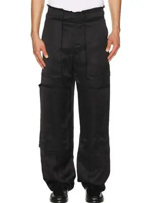 MAISON MARGIELA Deconstructed Satin Trousers - Black