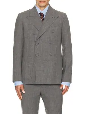 Valentino Garavani Double Breasted Wool Jacket - Nero & Grigio