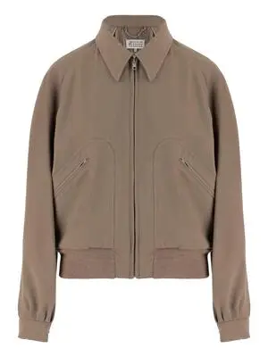 MAISON MARGIELA Virgin Wool Zip Jacket - Beige