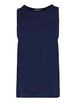 Q WINS Sleeveless Stretch Cotton Top - Blue