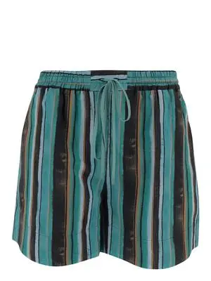 Pinko Cotton Shorts With Striped Pattern - Red