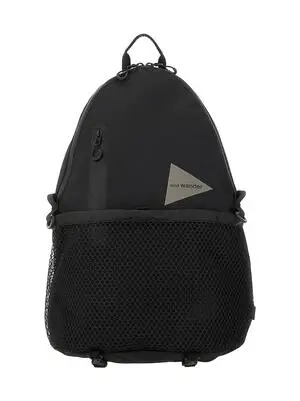 AND WANDER Cotton Blend Backpack With Mesh Pocket - Black