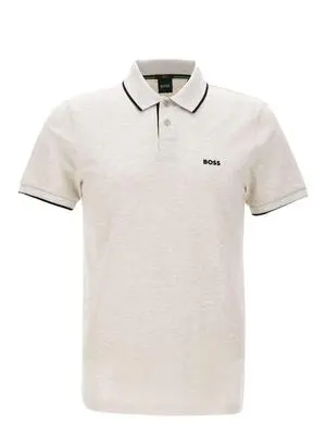 Hugo Boss Stretch Cotton Polo Shirt With Logo - Light Grey