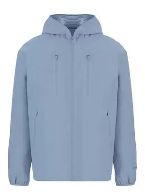 SAVE THE DUCK Nylon Hooded Jacket With Zip Closure - Clear Blue
