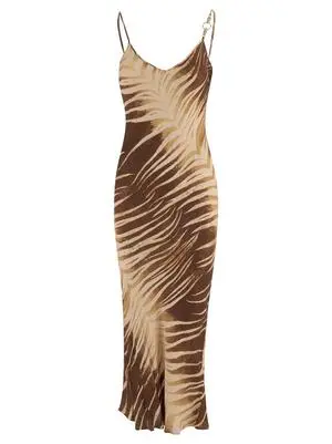 Just Cavalli Viscose Dress With Tropical Print - Red