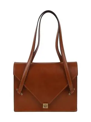 Versace Severine Leather Shoulder Bag - Brown