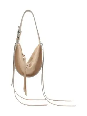 RADICA STUDIO Hammock Style Bag With Textured Leather Fringe - Beige