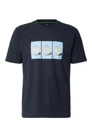Hugo Boss Printed Cotton T Shirt - Blue